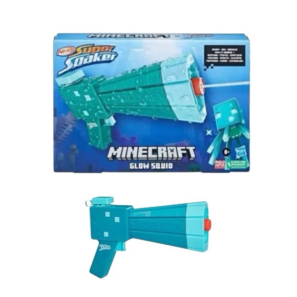 Nerf | Toys | Nerf Super Soaker Minecraft Glow Squid Out Door Water ...